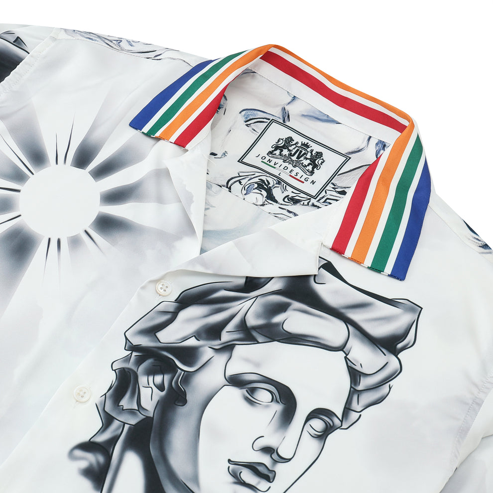 Greek Statue Long Sleeve Camp Collar Shirt – Jonvidesign