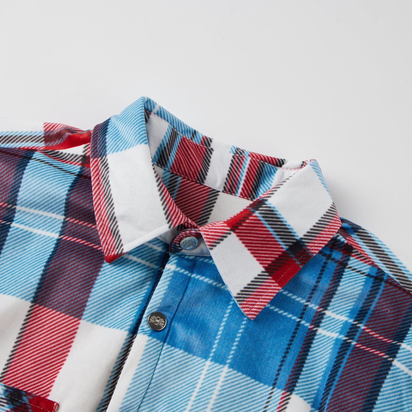 Red Blue Plaid Button Flannel Shirt Jacket – Jonvidesign