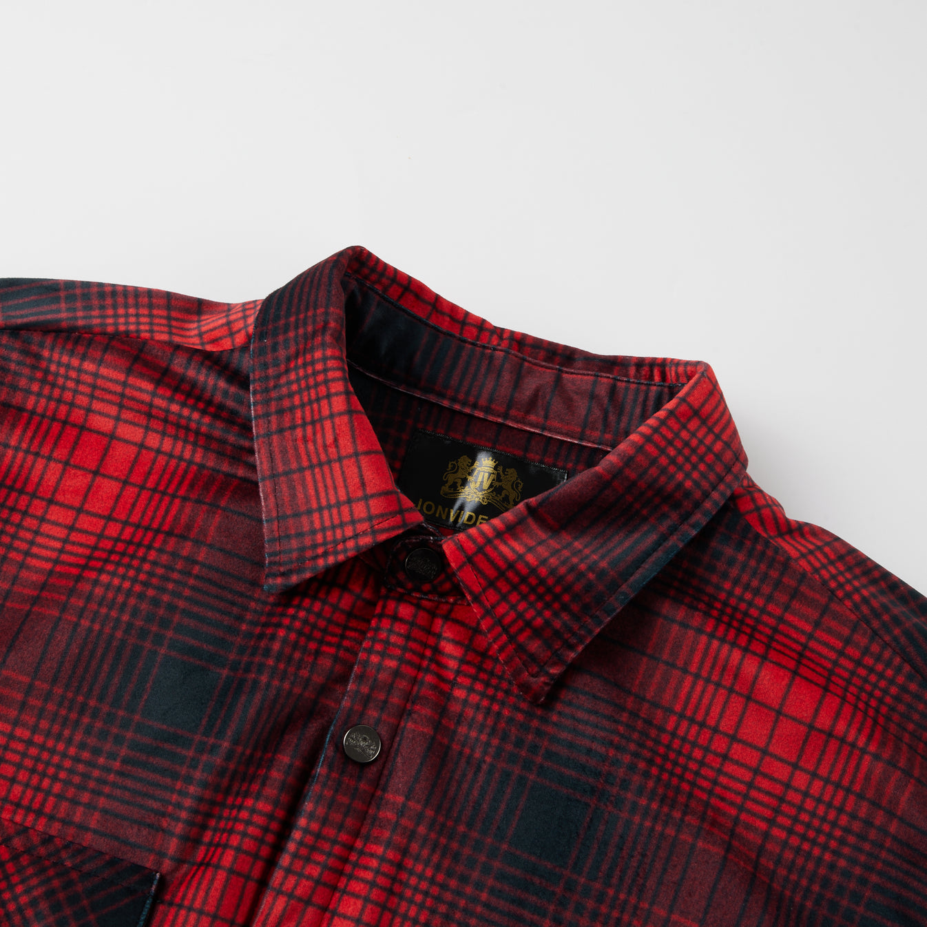 Red Plaid Button Flannel Jacket – Jonvidesign